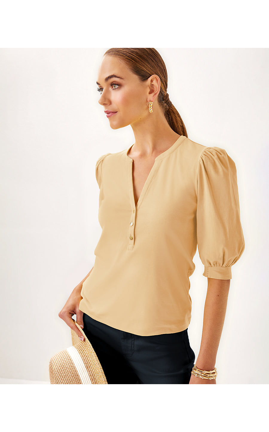 Ronson Knit Top - Wicker Tan – Ocean Palm - A Lilly Pulitzer Signature ...
